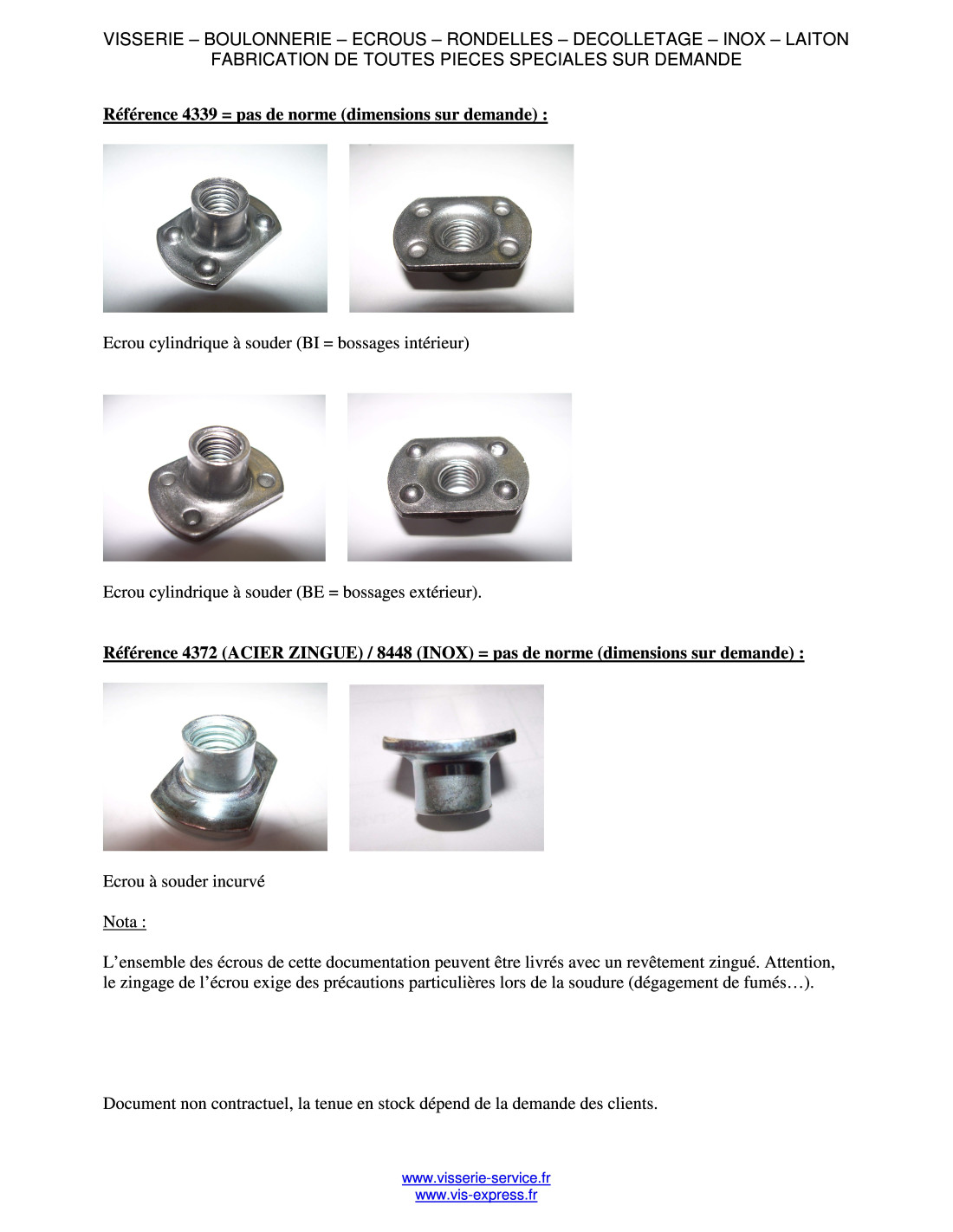 Ecrou Hexagonal à souder M12 Pas de 150 Acier brut